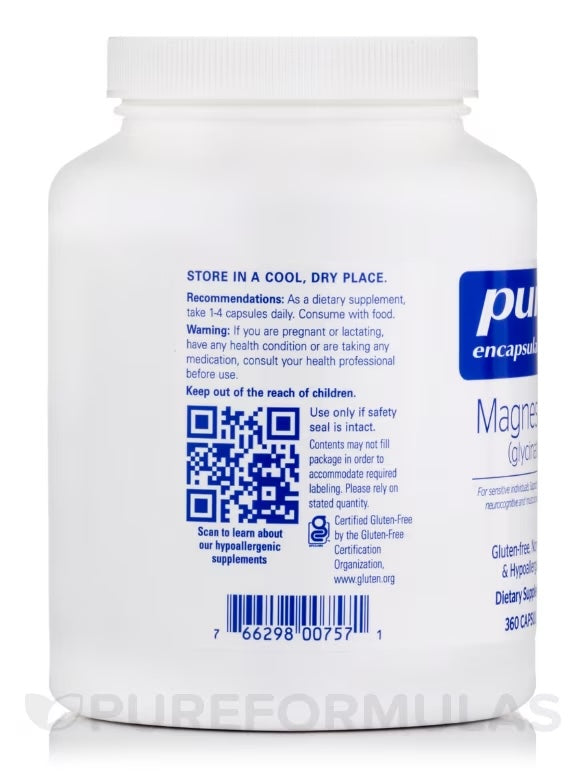Pure Encapsulations Magnesium (Glycinate) - 360 Capsules - ePothex