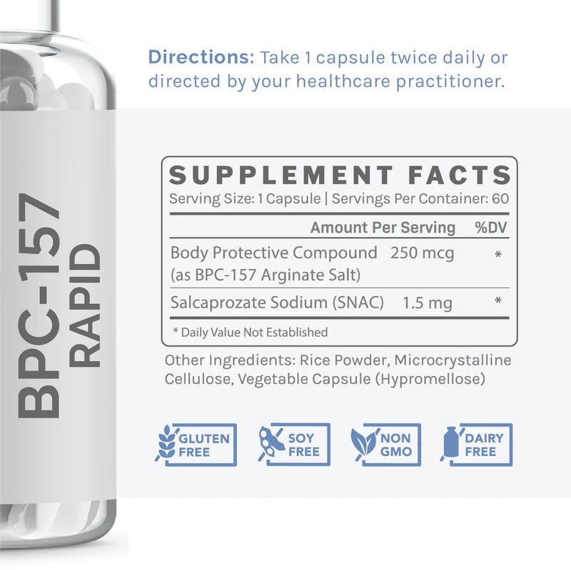BPC-157 Rapid 250mg (Rapid Release) - Infiniwell - 60 Capsules - ePothex