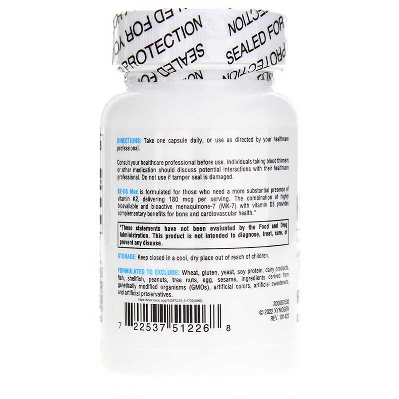 Xymogen K2 D3 Max 60 Capsules Epothex